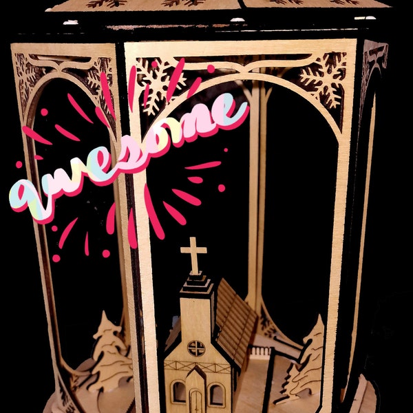 Christmas Lantern "church" Lasercut File - Lightburn, SVG, DXF - Etsy UK