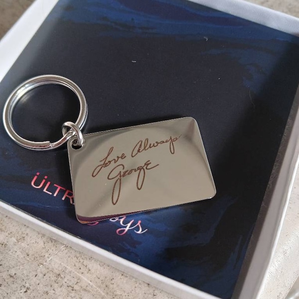 Actual Handwriting Keychain, Customized Keychain, Signature Keychain ...