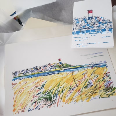 Original Watercolor Drawing Agrigento, Italy Ruins of the Ancient City ...