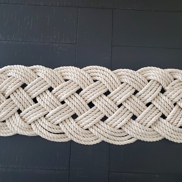 Rope Table Runner of Natural White Cotton Rope for Nautical, Boat and ...