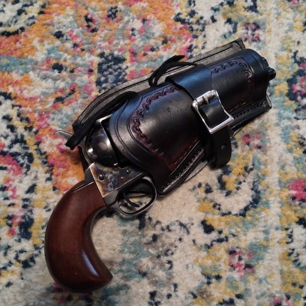 Cowboy Western Fast Draw Leather Holster Fits Colt SAA 1873 Ruger ...