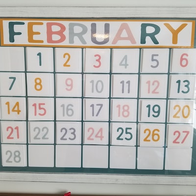 HOMESCHOOL Wall Calendar Months, Days, Letters, Numbers, Weather ...