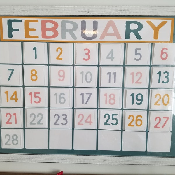 HOMESCHOOL Wall Calendar || Months, Days, Letters, Numbers, Weather ...