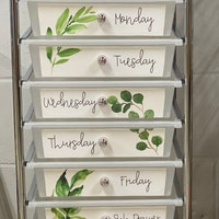 BOTANICAL Teacher Rolling Cart Labels Trolley Labels Editable Modern ...