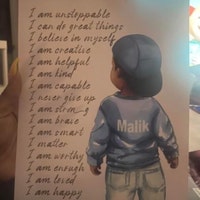 Kisd Name Positive Affirmations Poster, Personalized Blue Bedroom ...