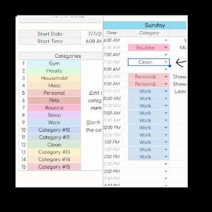 Daily and Weekly Planner, Google Sheets Template, Clear Button, to Do ...