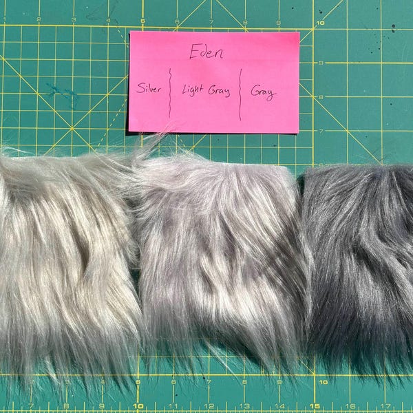 Eden LIGHT GREY Shaggy Long Pile Soft Faux Fur Fabric for Fursuit ...