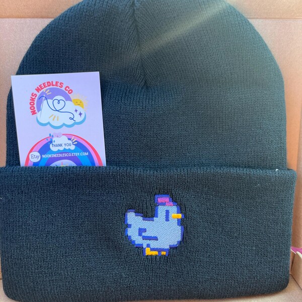 Pixel Chicken Beanie | Stardew Valley Gift - Etsy