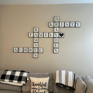 Large Scrabble Wood Tiles , 5.5 Wood Tiles Blocks, Tile Wall Art ...