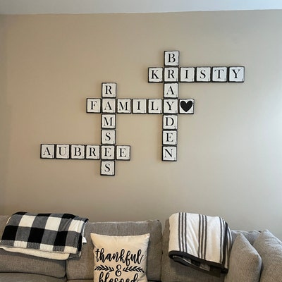 Large Scrabble Wood Tiles , 5.5 Wood Tiles Blocks, Tile Wall Art ...