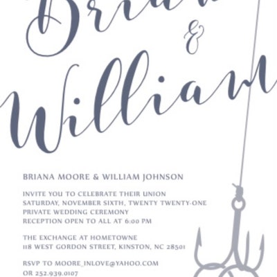 Fishing Wedding Invitation With Wedding Rings on Fishing Hook - Etsy