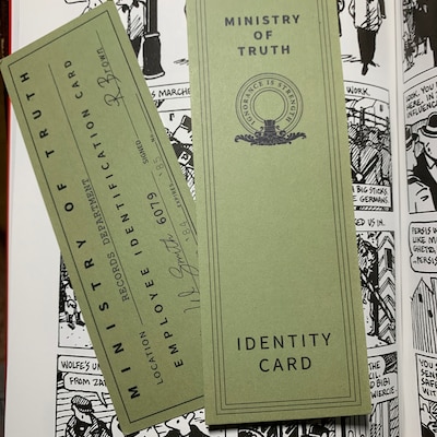 George Orwell's 1984 Bookmark Winston Smith's Employee ID - Etsy