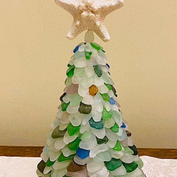 8'' Multi-color Sea Glass Tree © Sea Glass Christmas Tree - Etsy