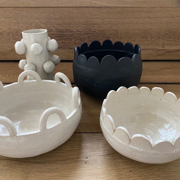 Ceramic Handmade Moon Shadows Vase White - Etsy