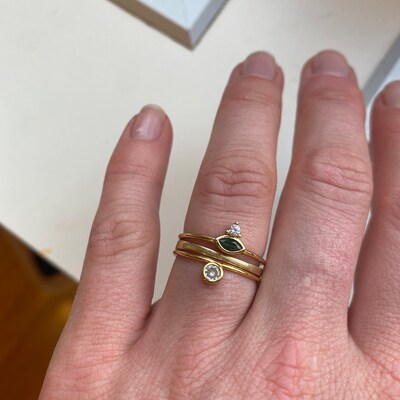 Circle Gold Ring Outline Circle Curve Ring Oval Ring Minimalist ...