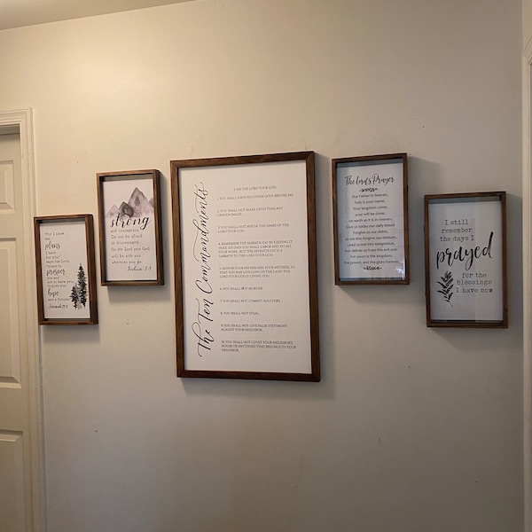 The Ten Commandments Sign, Bible Verse Sign, Scripture Sign, Wood ...