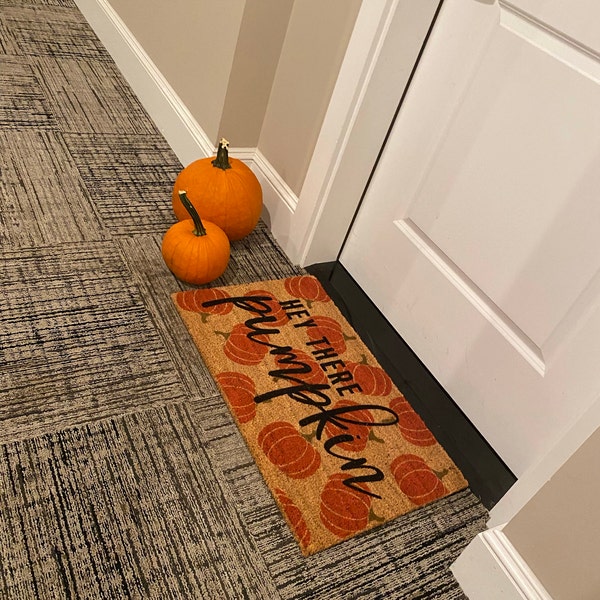 Hey There Pumpkin Doormat, Fall Welcome Mat, Fall Decor, Funny Doormat ...