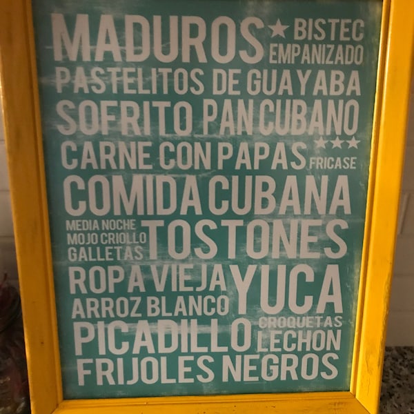 Cuban Food Poster Red Word Art Food Art Print DIGITAL DOWNLOAD - Etsy