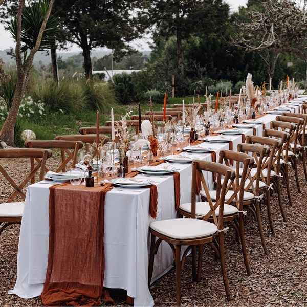 Terracotta Boho Wedding Cheesecloth Table Runner Wedding Arch Tape ...