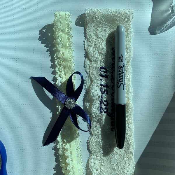 Police Garter, Police Wife, Blue Garter, Bling Garter, Personalized ...