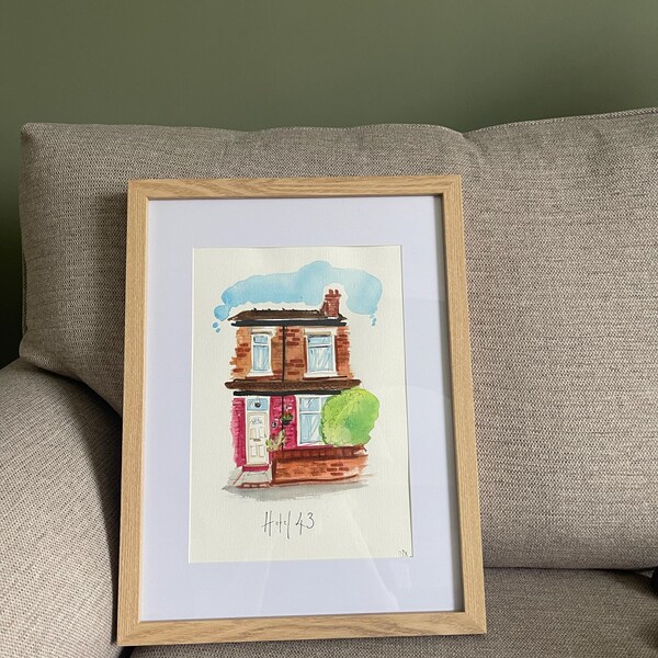 Custom House Portrait, Hand Painted House, Housewarming Gift, First ...