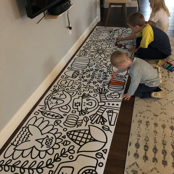 GIANT 10-foot FALL Coloring Page Banner | Coloring Poster | Fall ...