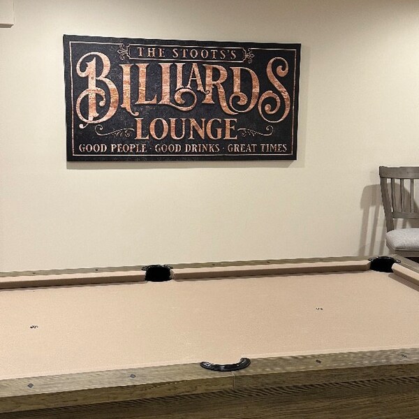 Personalized Billiards Sign Modern Farmhouse Wall Decor Last Name Pool ...