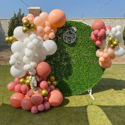 6 FT Round Grid Wedding Backdrop Balloons Arch Wedding Backdrop Mesh ...