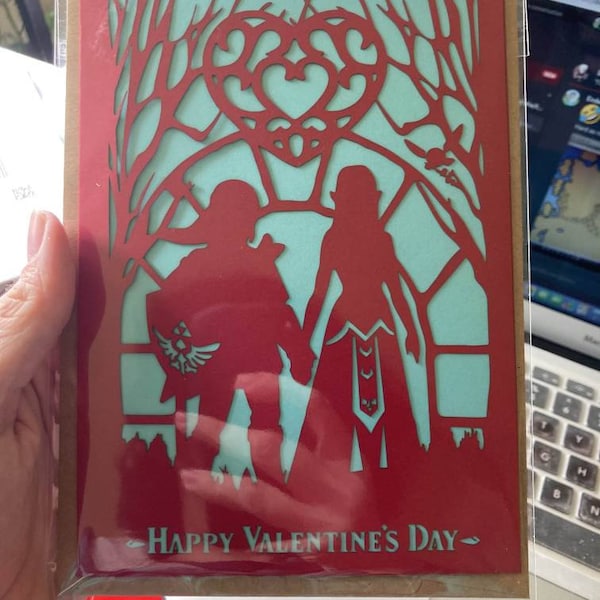 The Legend of Zelda - Link and Zelda Inspired Valentine's Paper Cutout ...