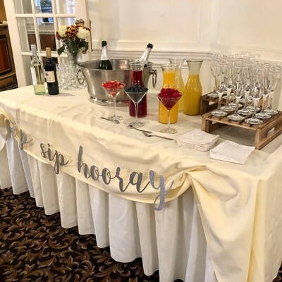 Sip Sip Hooray Banner, Celebration Banner, Drink Table Banner, Gold ...