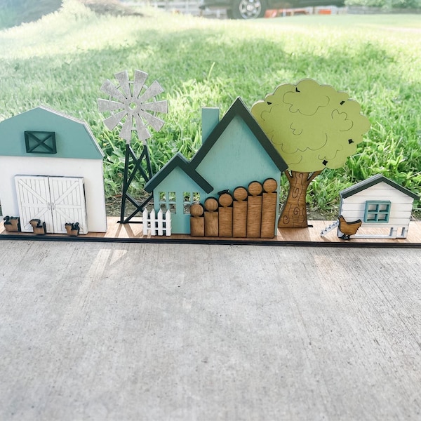 Family Farm Standing Houses File SVG, Home Glowforge ...