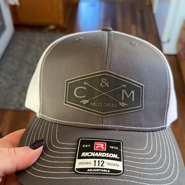 Custom Wedding Anniversary Couples Hats With Personalized Initials and ...
