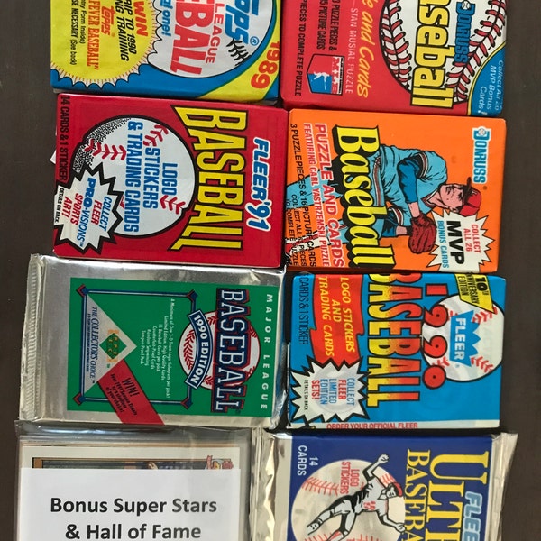 1000 Sports Cards -unopened Baseball Card Wax Box Packs Plus Rookie ...