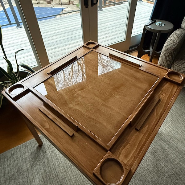 Big Wood Domino Table 36x36, Folding Legs. Handmade in USA. - Etsy