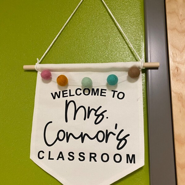 Personalized Teacher Door Hanger | Boho Teacher | Classroom Banner ...