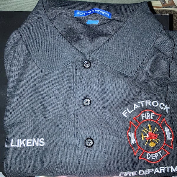 Fire Department Polo Shirt - Custom Embroidery - Your Department Name ...
