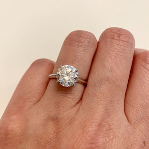 3ct Classic Round Solitaire Engagement Ring , 3ct Solitaire Ring, 4 ...