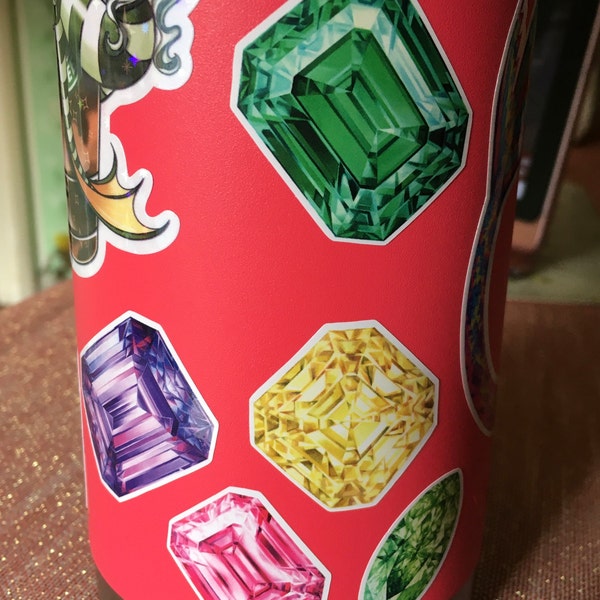 Set of 24 Gemstone Vinyl Stickers, Laptop Stickers, Gem Stickers ...