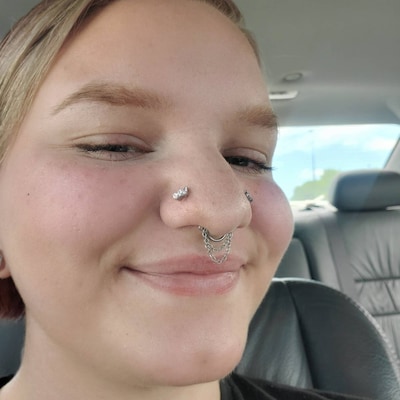 20G 18G Dangle Heart Nose Ring/cartilage Hoop Earrings/minimalist ...