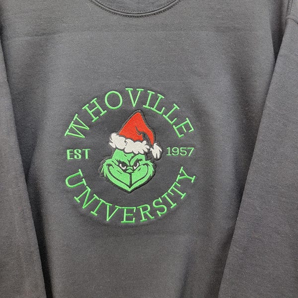 Grinch Whoville University Est 1957 Machine Embroidery Design ...