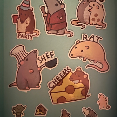 RAT Stickers Waterproof Holographic Stickers, Rat Sticker, Derpy ...