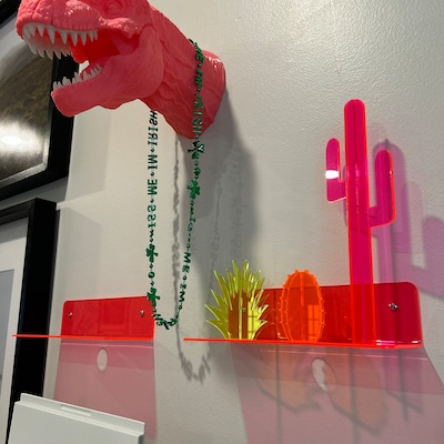 10 Cactus Set of 3 10-inch Tall Acrylic Neon Cactus Desk Decor Set Fun ...
