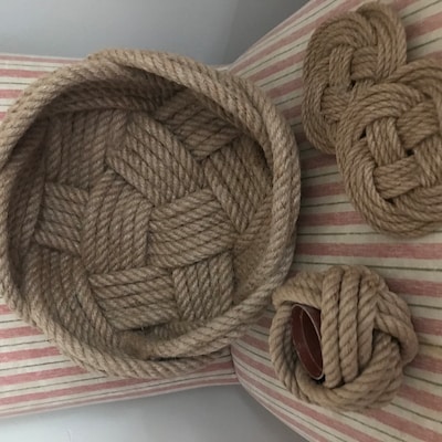 Handmade Jute Rope Wall Art Set Rustic Home Decor Wall Hanging, Set of ...