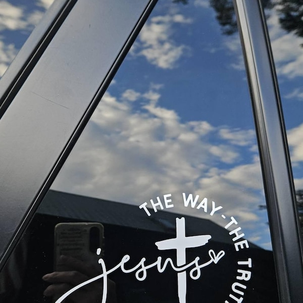 Jesus the Way Decal, Cross Decal, Christian Decal, God Car Decal ...