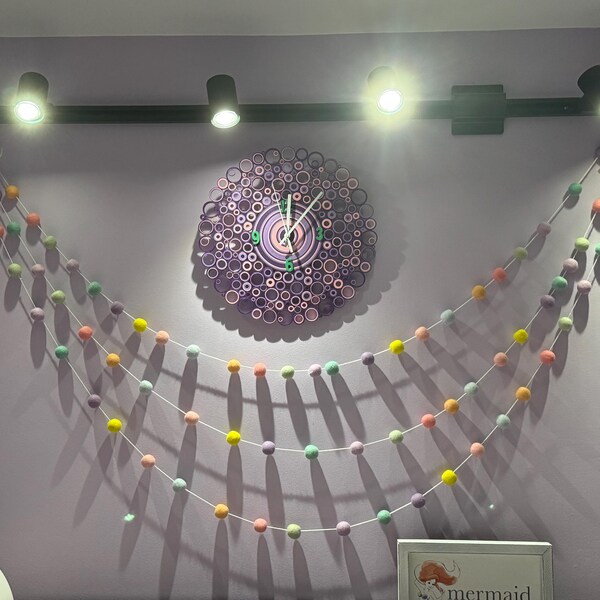 Large Wall Clock, Paper Clock, Colorful Wall Clock, First Anniversary ...