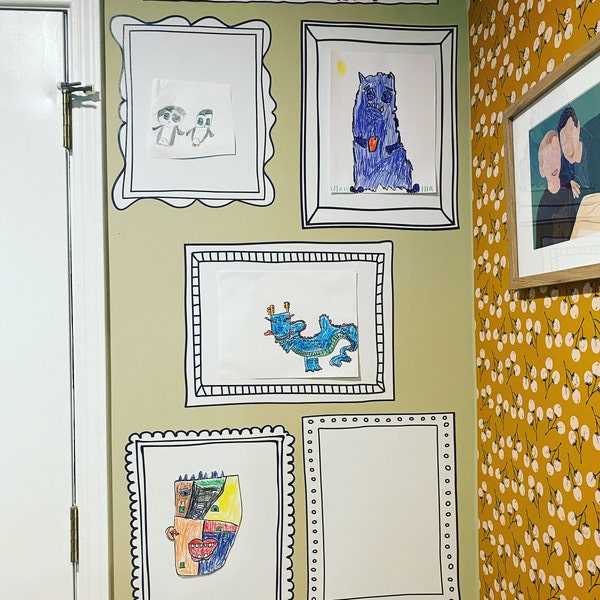 Kids Art Display Frames - Photo Frames - Wall Stickers - Peel and Stick ...