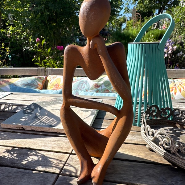Gorgeous Garden Fairy - Cast Iron Elf Sitting on a Sphere of Flowers ...
