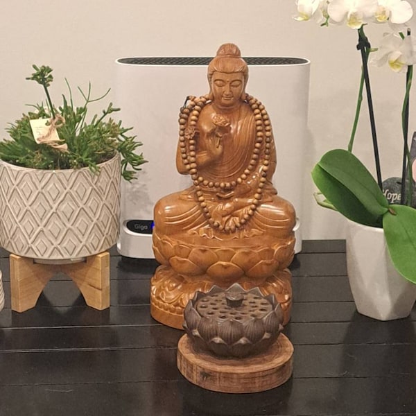 Happy Buddha Laughing Buddha Statue, Maitreya Buddha, Wooden Buddha ...