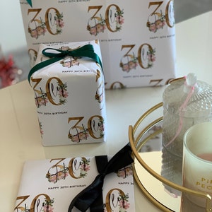 Personalised 30th Birthday Wrapping Paper Any Age and Name, for Her ...