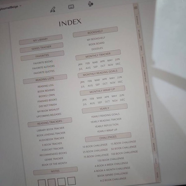 Digital Reading Journal, Digital Book Tracker for Goodnotes, iPad ...